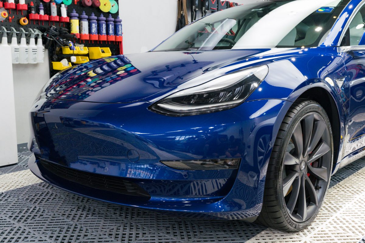 Tesla Model 3 Deep Blue Metallic - PPF 車漆保護膜 - IC Detail
