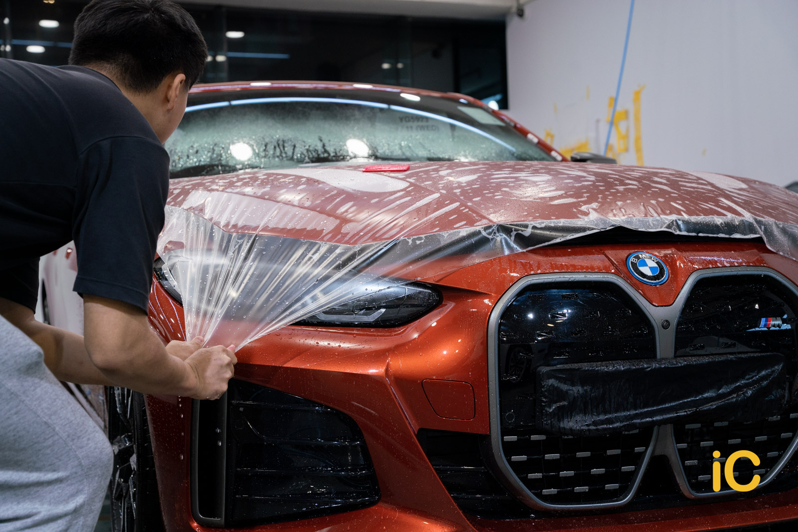 BMW i4 Sunset Orange (啞面PPF) - PPF 車漆保護膜 - IC Detail